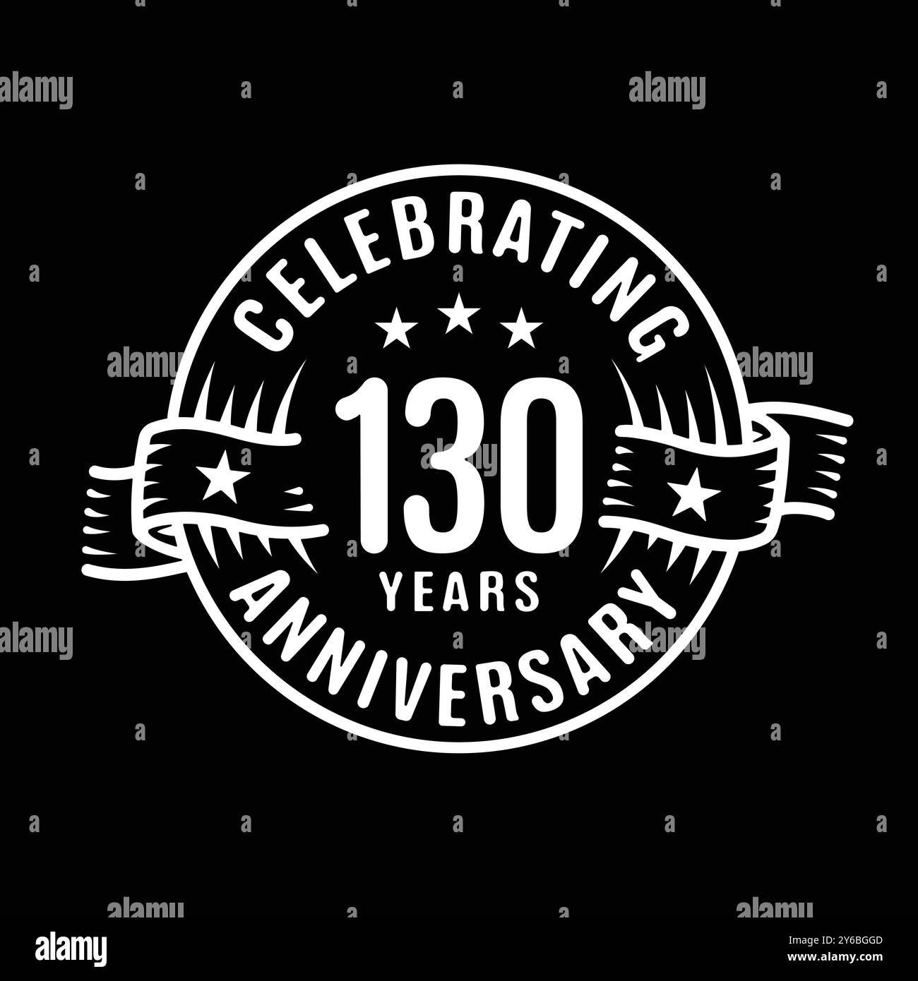 130 years logo design template. 130th anniversary vector and illustration Stock Vector Image ...