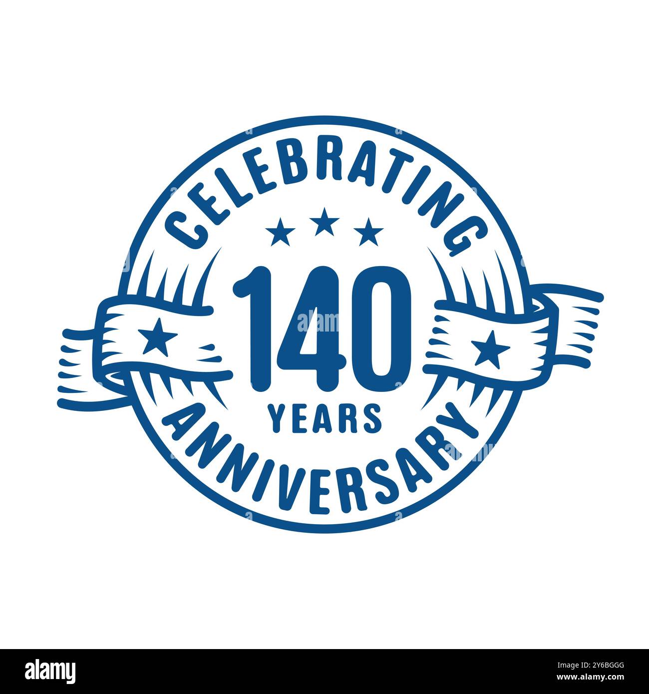 140 years logo design template. 140th anniversary vector and ...