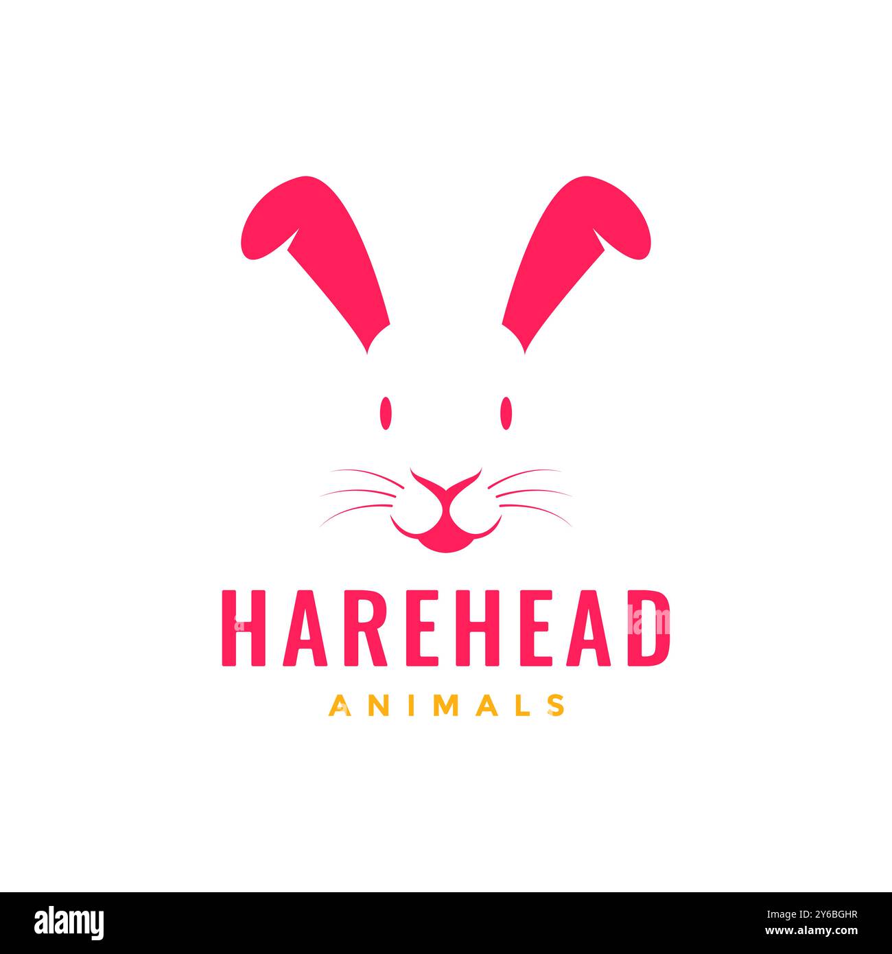 animal pets hare rabbit mascot simple minimal logo design vector Stock ...
