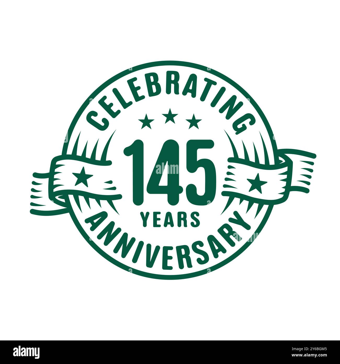 145 years logo design template. 145th anniversary vector and ...