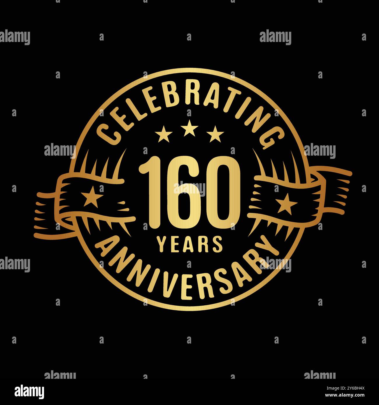 160 years logo design template. 160th anniversary vector and ...