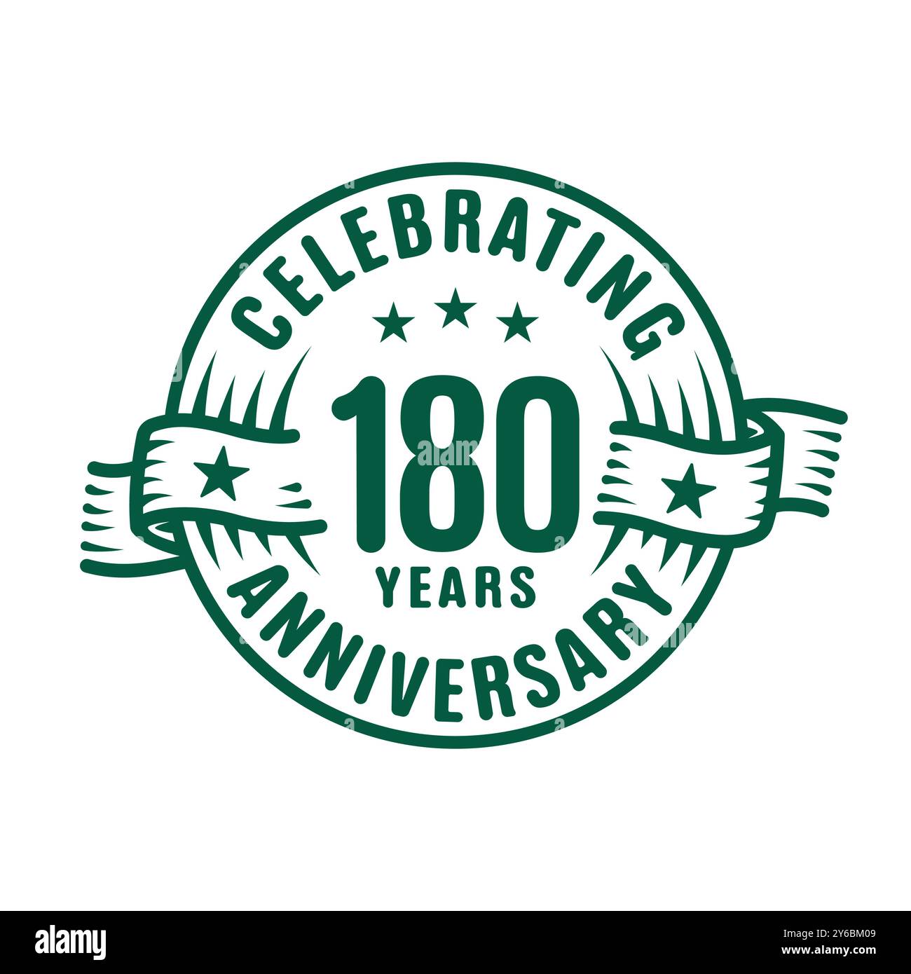 180 years logo design template. 180th anniversary vector and ...