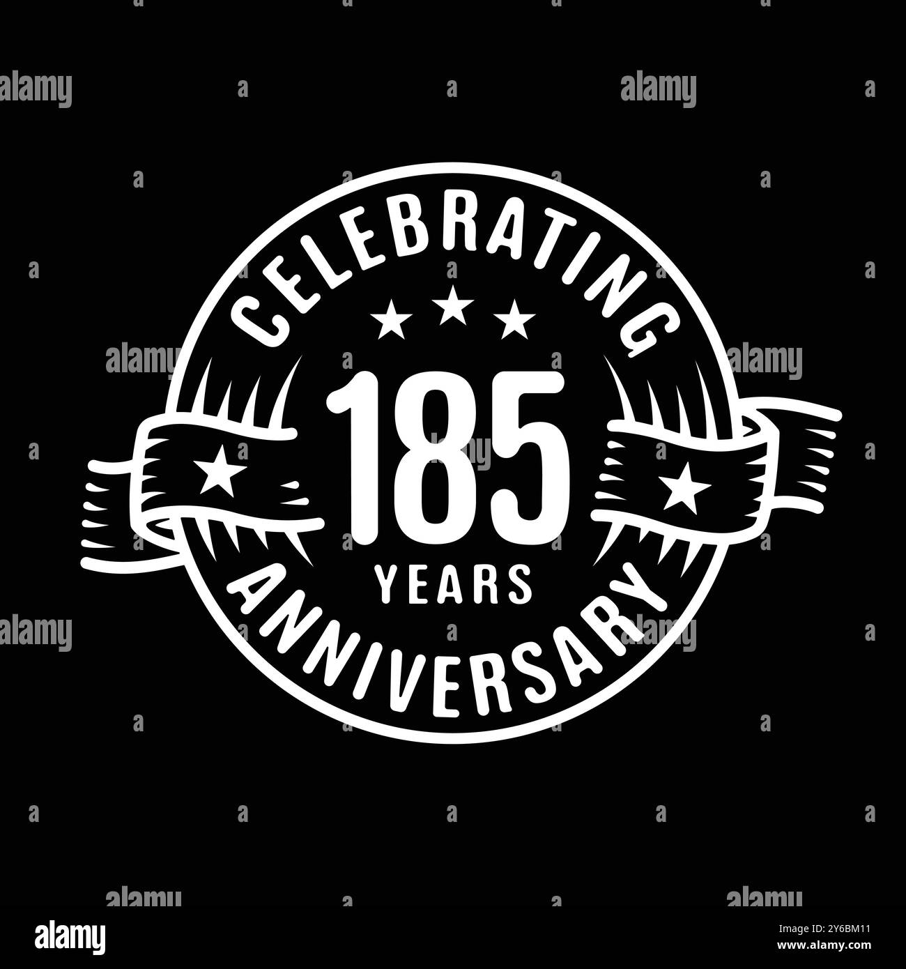 185 years logo design template. 185th anniversary vector and ...