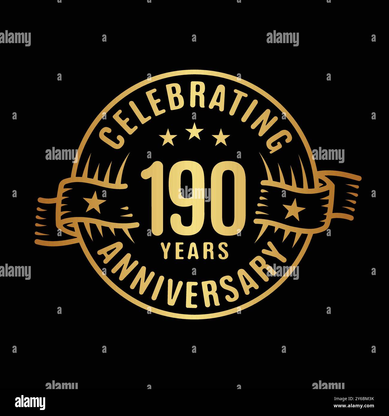 190 years logo design template. 190th anniversary vector and ...