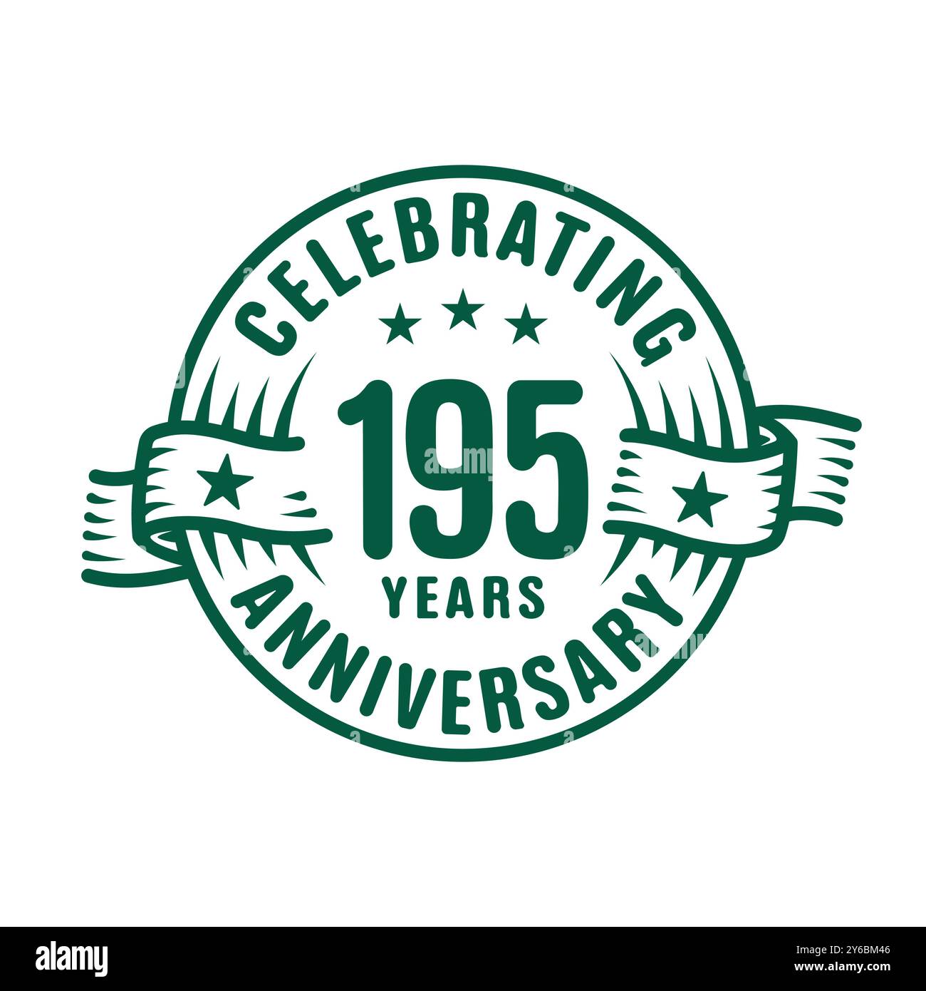 195 years logo design template. 195th anniversary vector and ...