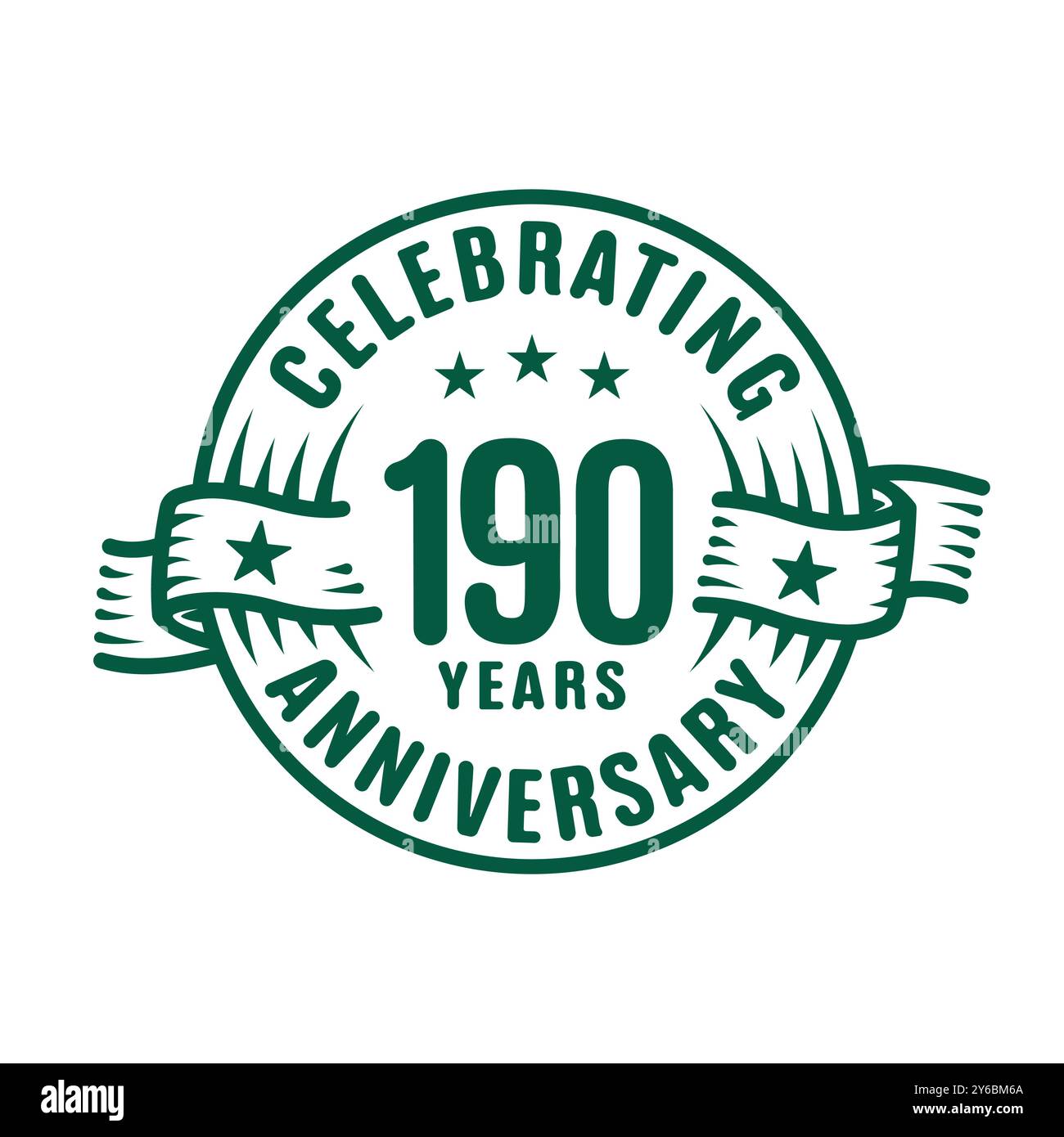 190 years logo design template. 190th anniversary vector and ...