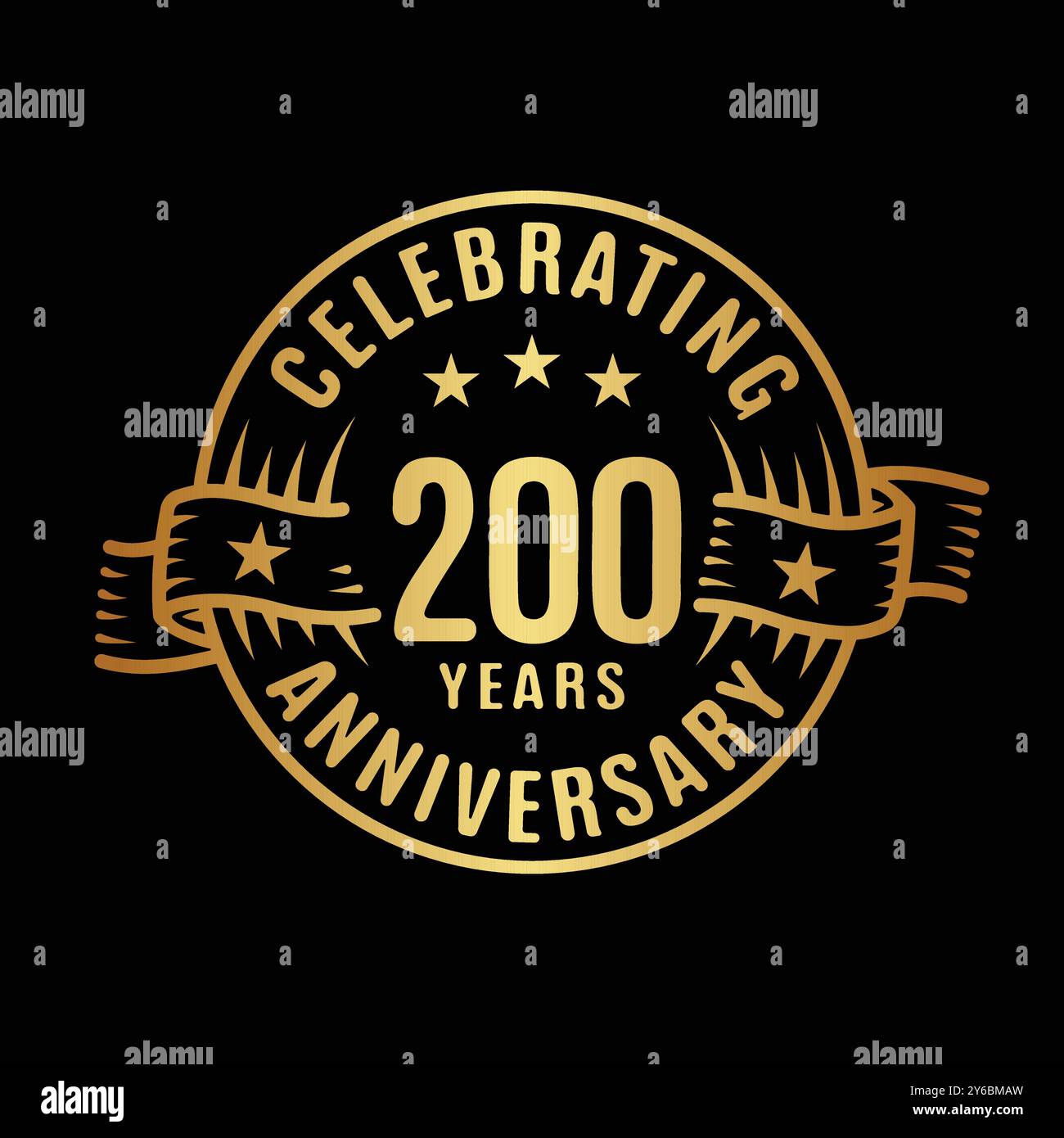 200 years logo design template. 200th anniversary vector and ...