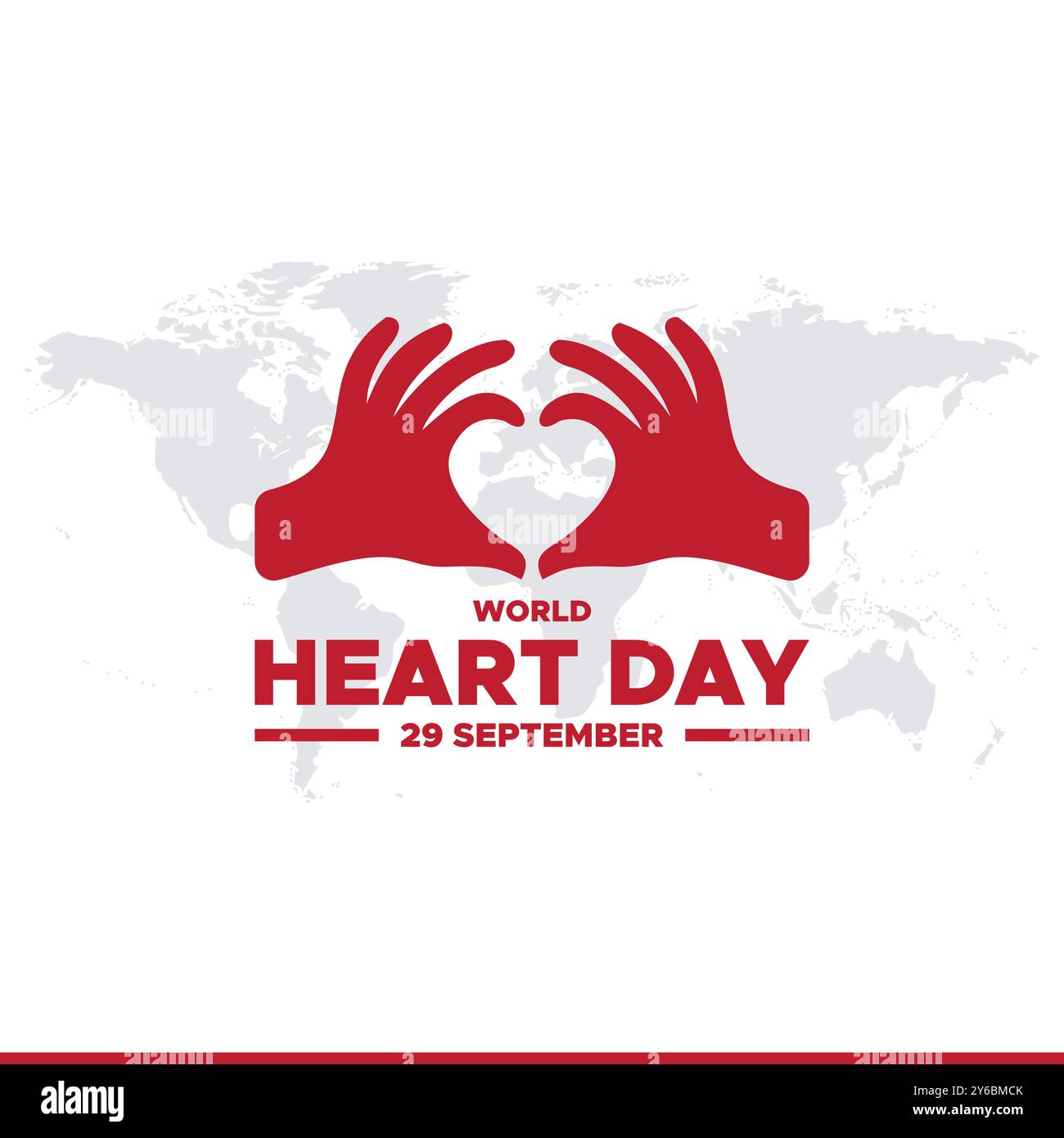 World Heart Day, 29 September, greeting card, editable template, banner ...