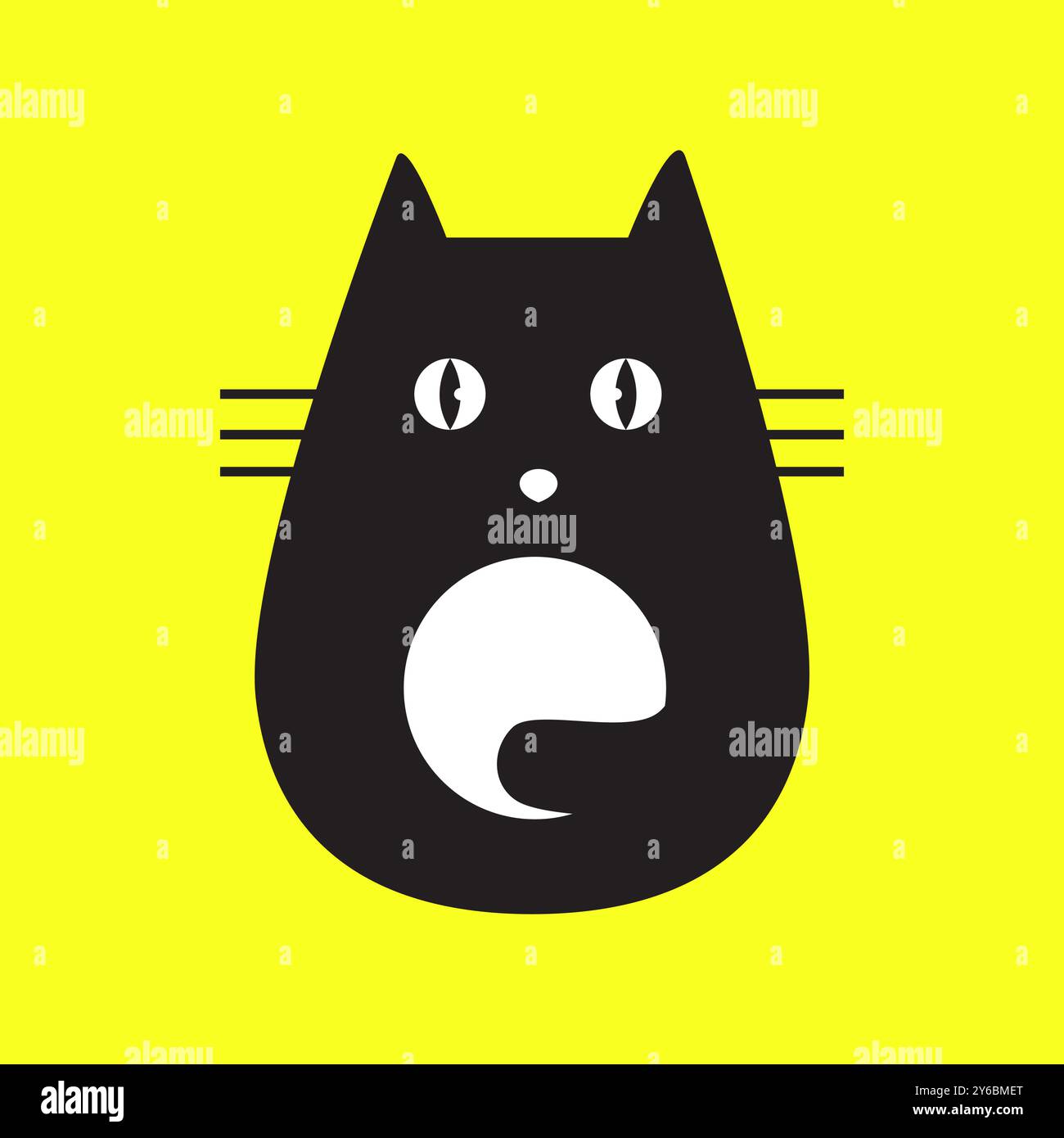 kitten cat black pets cute minimal modern mascot logo vector icon ...