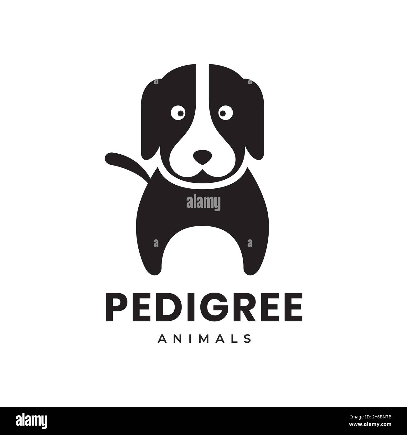 puppy dog pedigree pets cute black modern mascot cartoon minimal logo ...