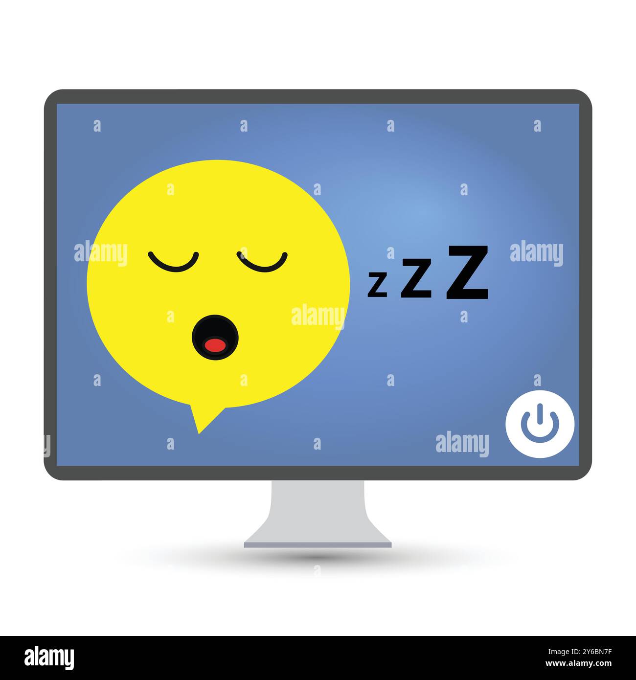 Computer desktop with an emoticon speech bubble sleeping and the sleep ...