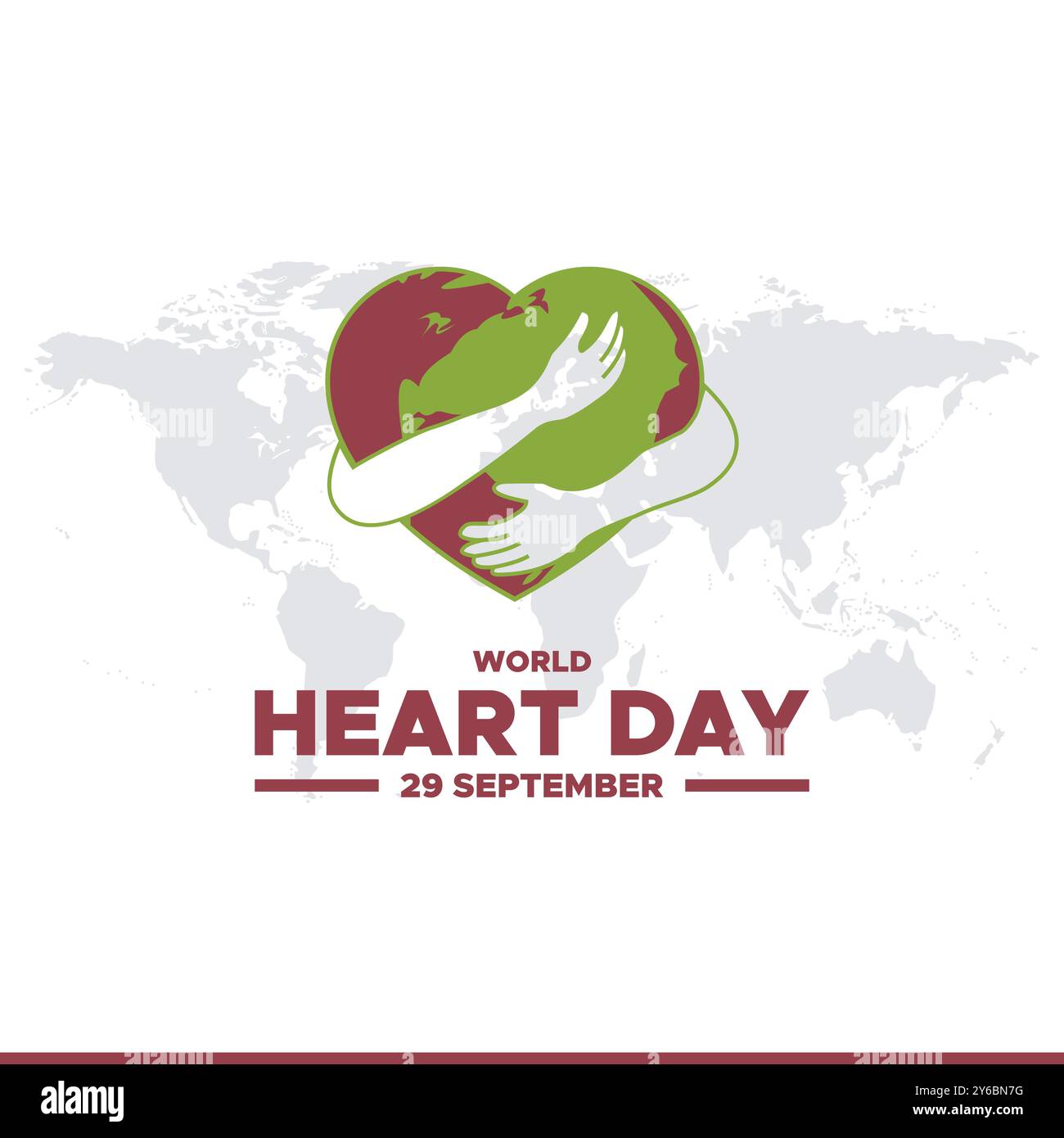 World Heart Day, 29 September, greeting card, editable template, banner ...