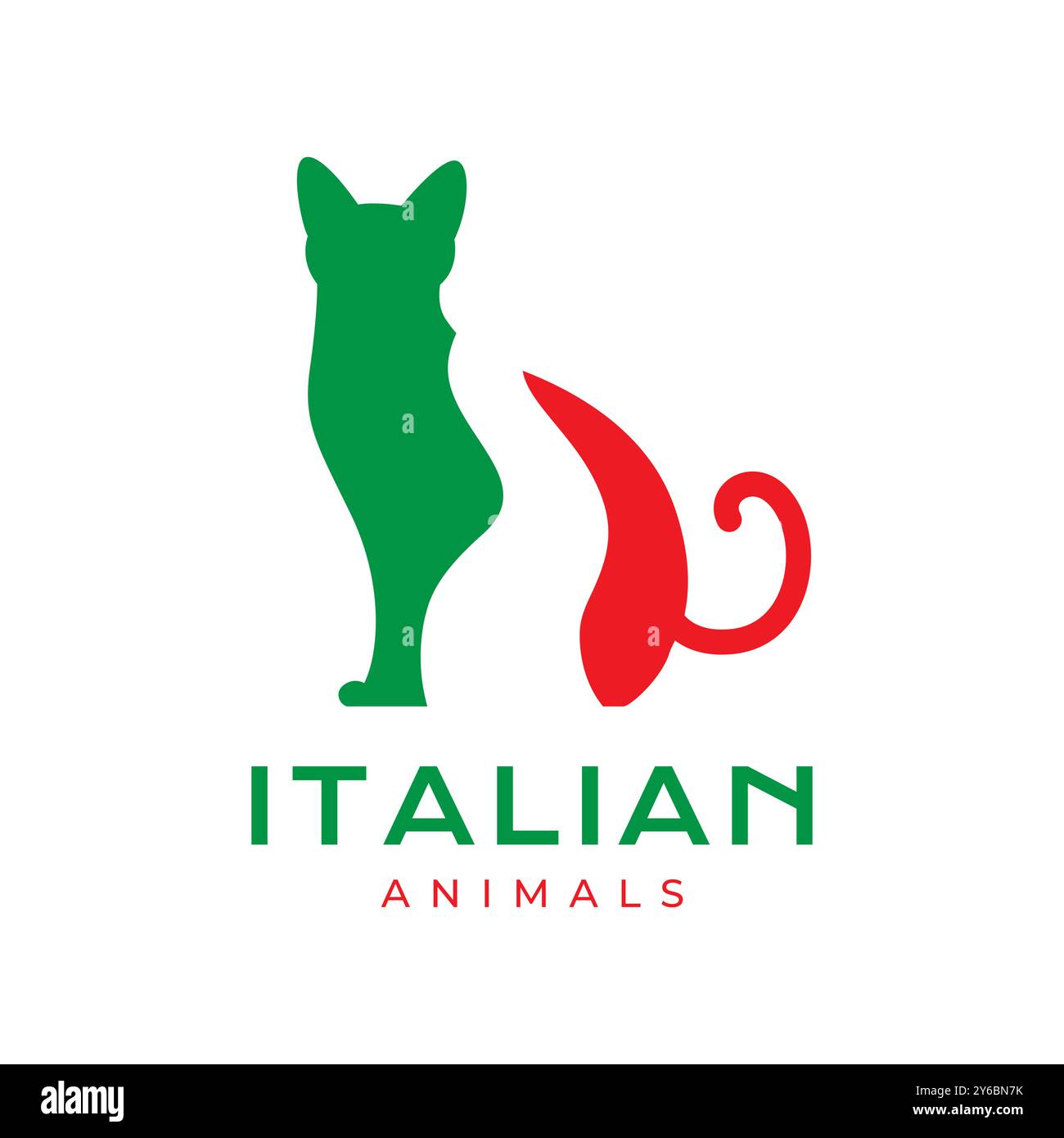 italian cat pets ethnic mascot modern minimal logo icon vector ...