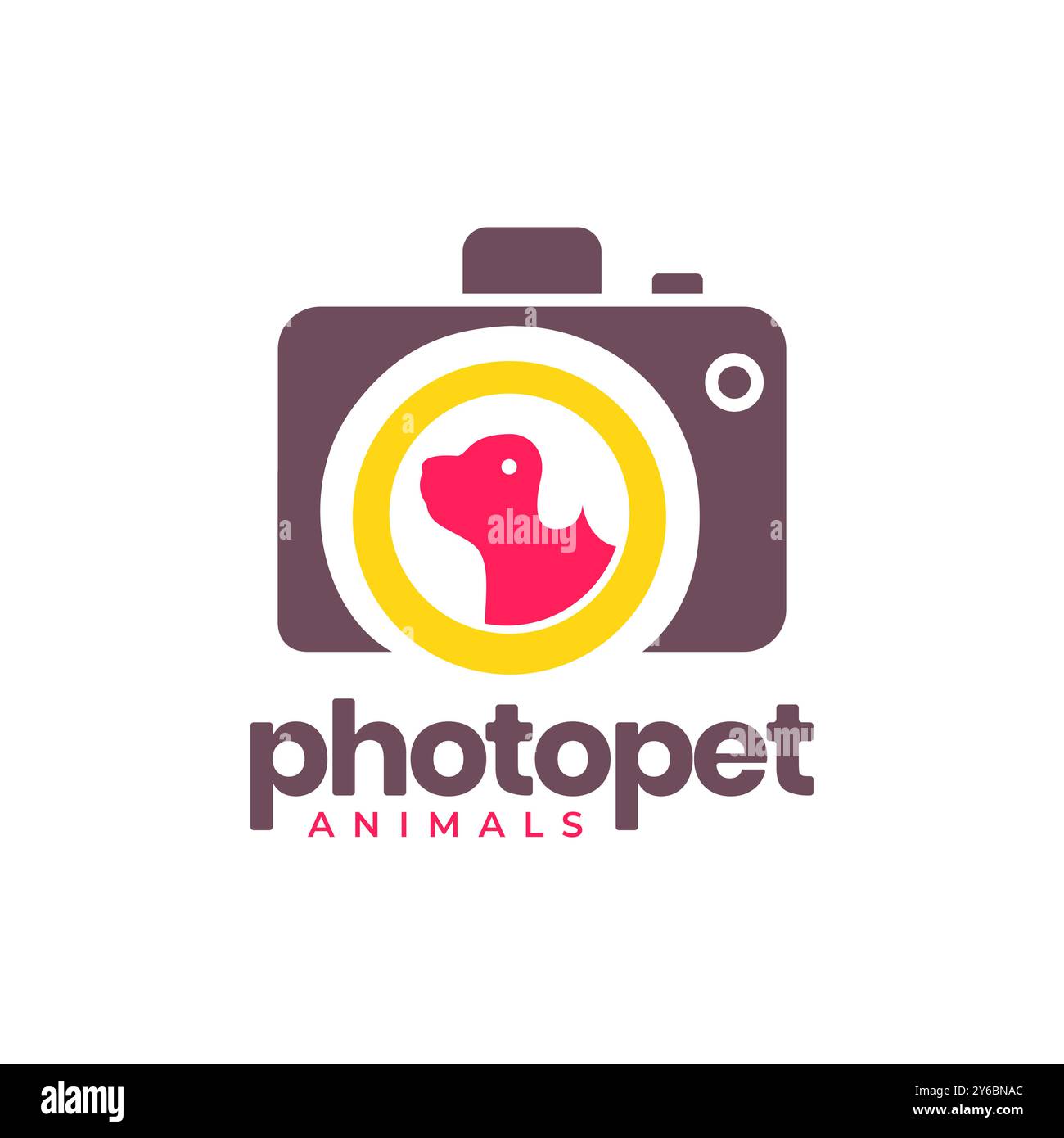 dog pets camera photography lens colorful modern minimal logo vector ...