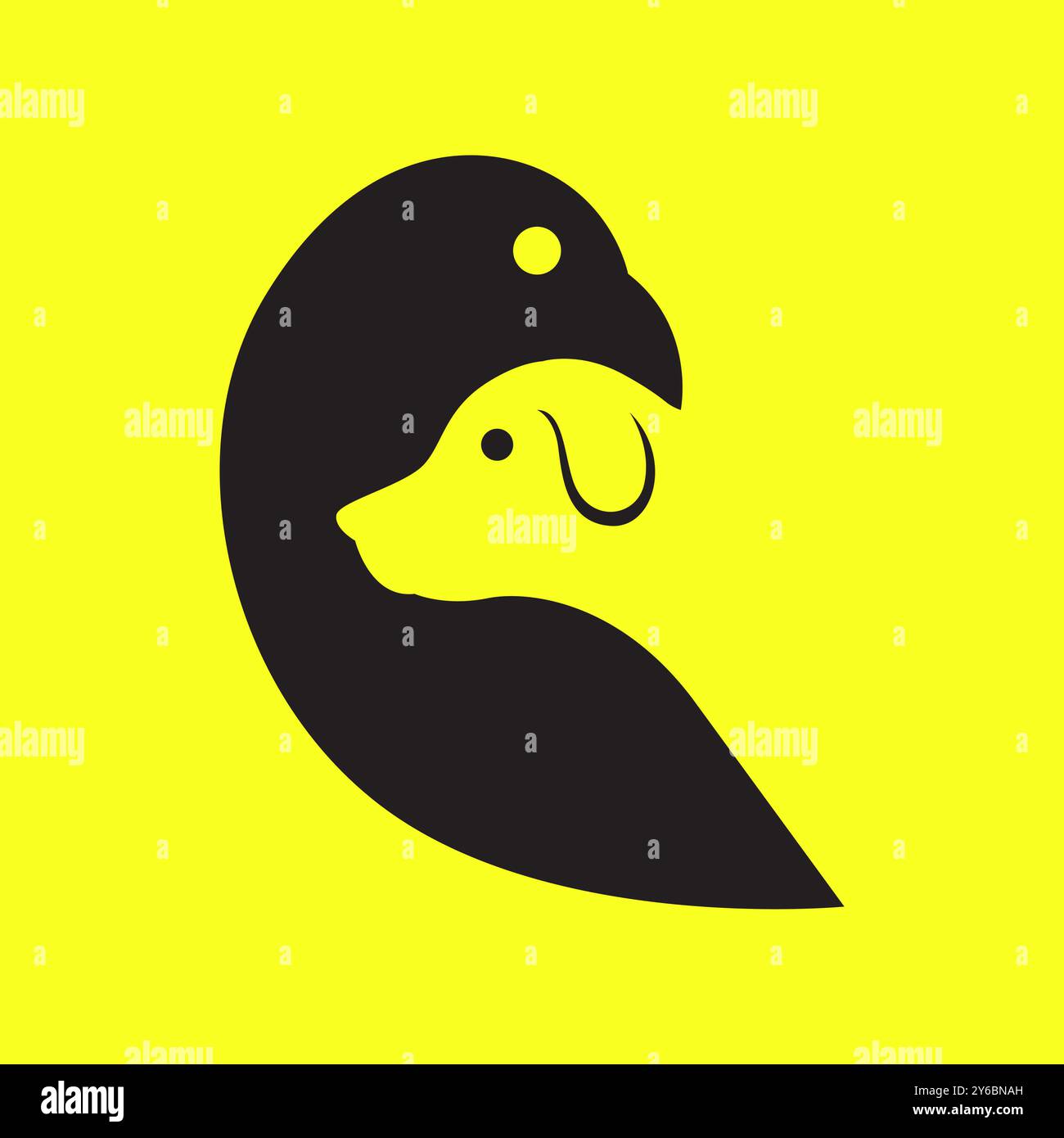 eagle bird and dog pets modern minimal mascot logo icon vector ...