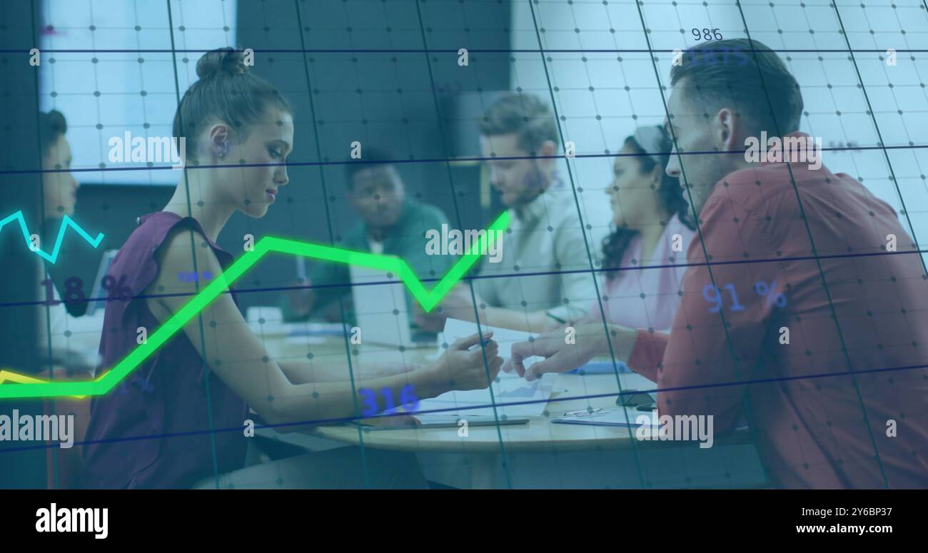 Business professionals discussing digital network hi-res stock ...