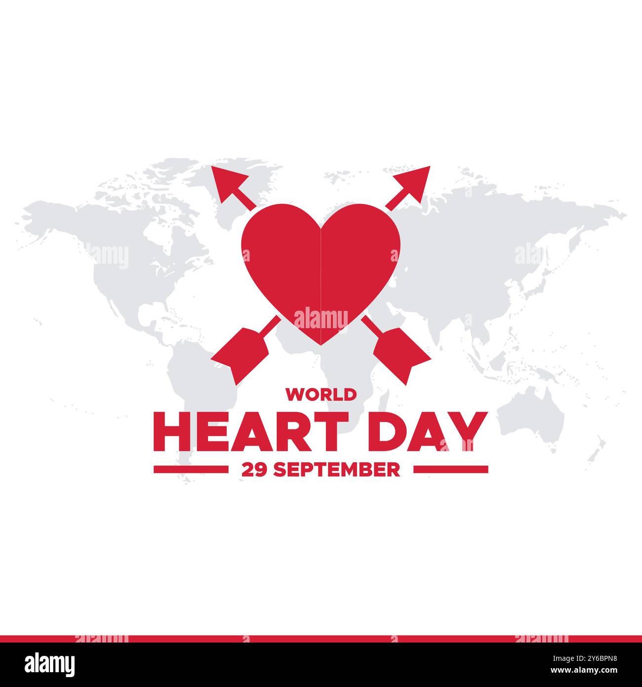 World Heart Day, 29 September, greeting card, editable template, banner ...