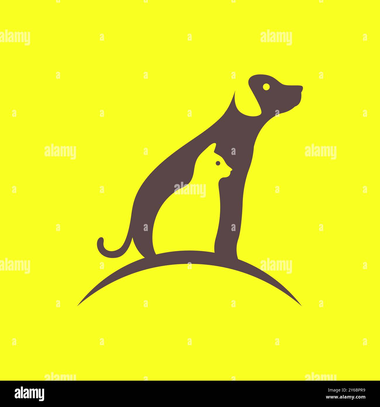 cat and dog pets modern minimal mascot simple logo vector icon ...