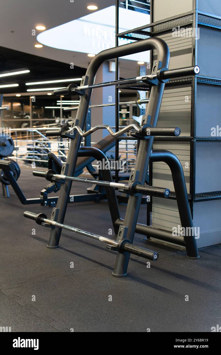 heavy lifestyle healthy sport modern gym club exercise equipment ...