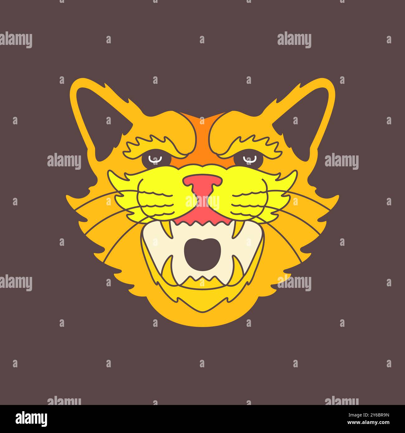 roar tiger ancient beast wildlife jungle colorful mascot logo vector ...
