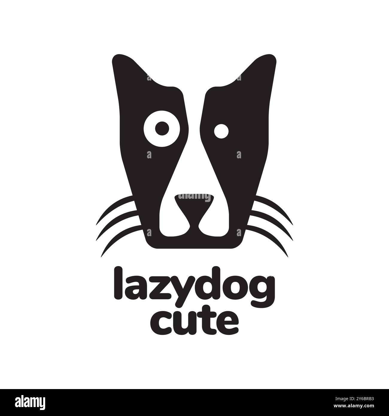 boston terrier dog pets head cute lazy mascot cartoon modern minimal ...