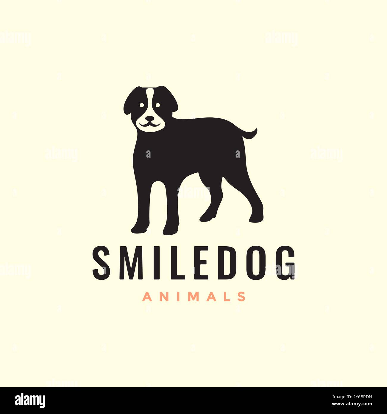 rottweiler dog breed pets stand happy mascot minimal simple logo vector ...
