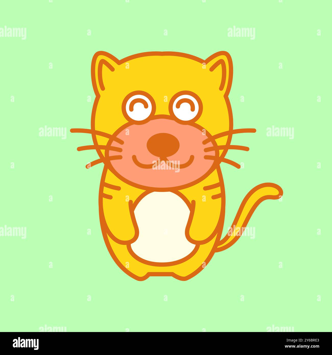 tiger cub cute little beast cartoon mascot smile happy colorful modern ...