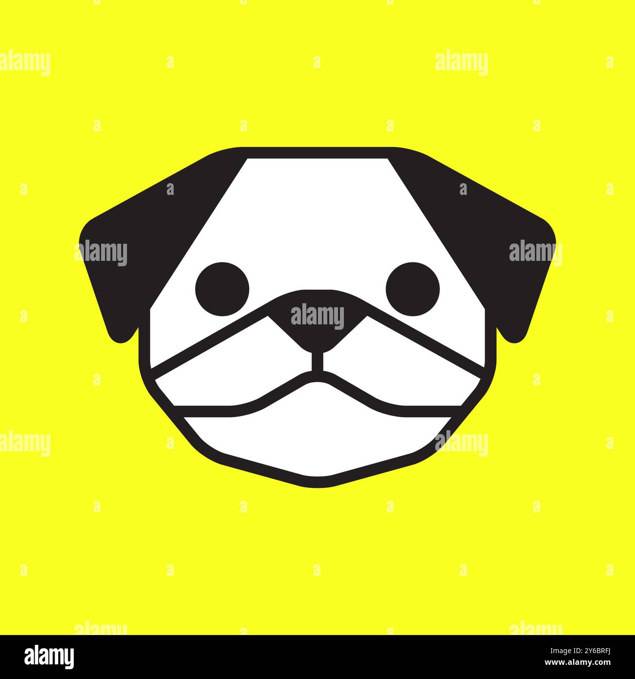 bulldog puppy pets cute mascot head modern colorful logo icon vector ...