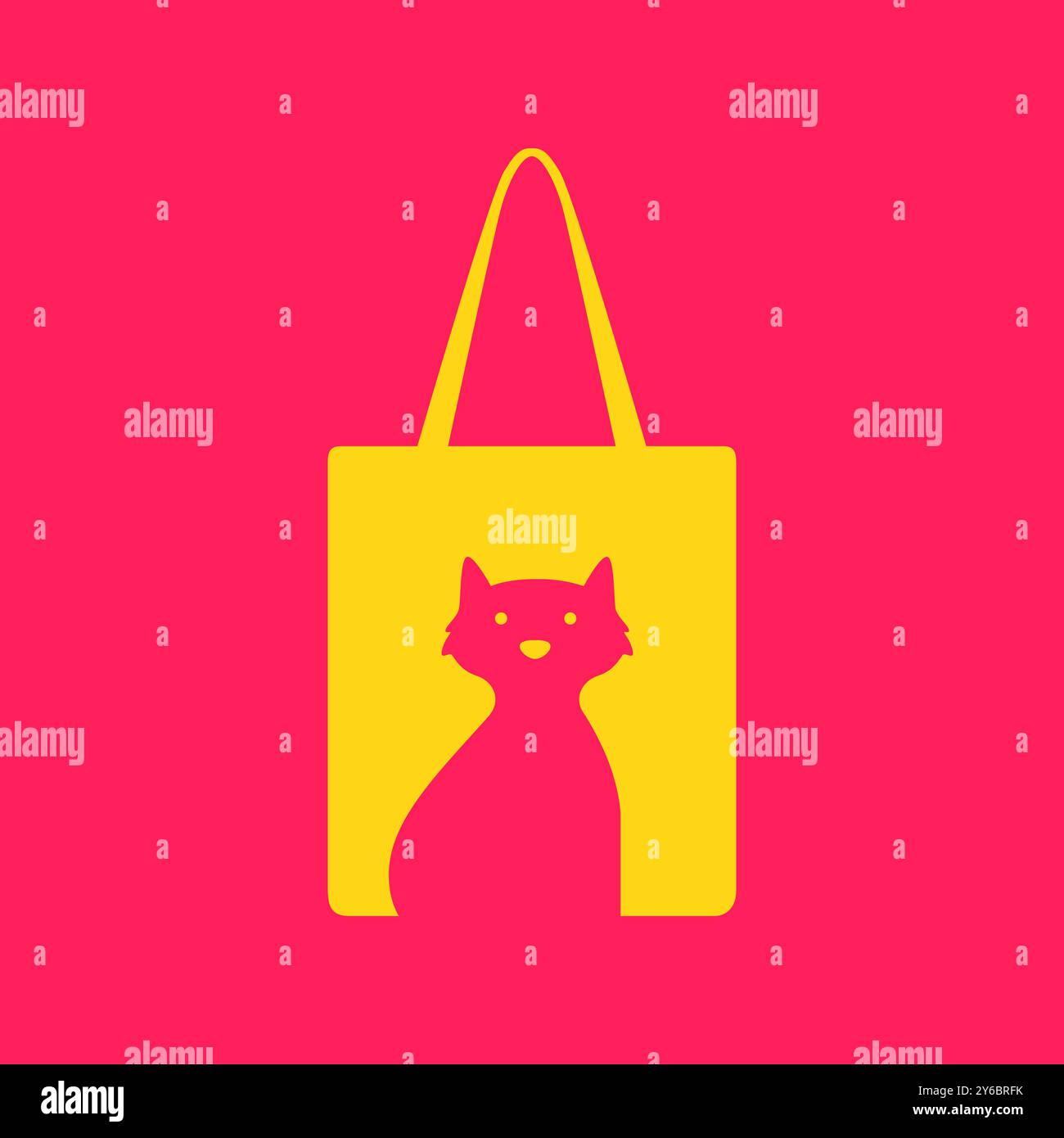 cat pet shop bag shopping colorful modern minimal mascot logo vector ...