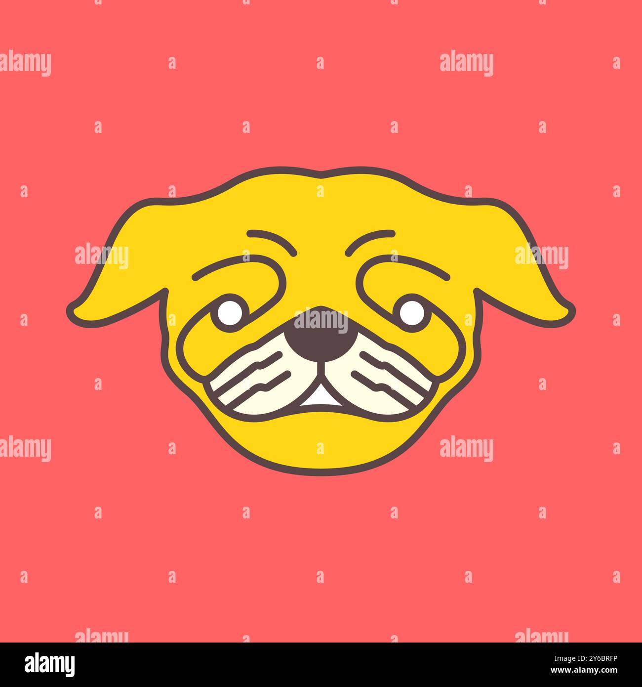 bulldog pets cute mascot head modern colorful logo icon vector ...