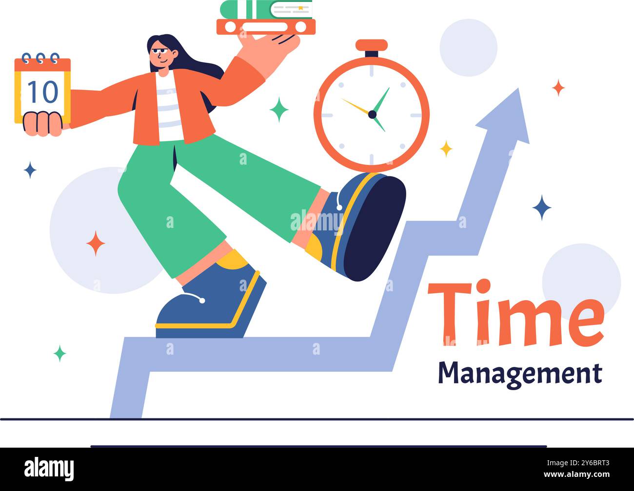 Vector Illustration of Time Management with Clock Settings, Task ...