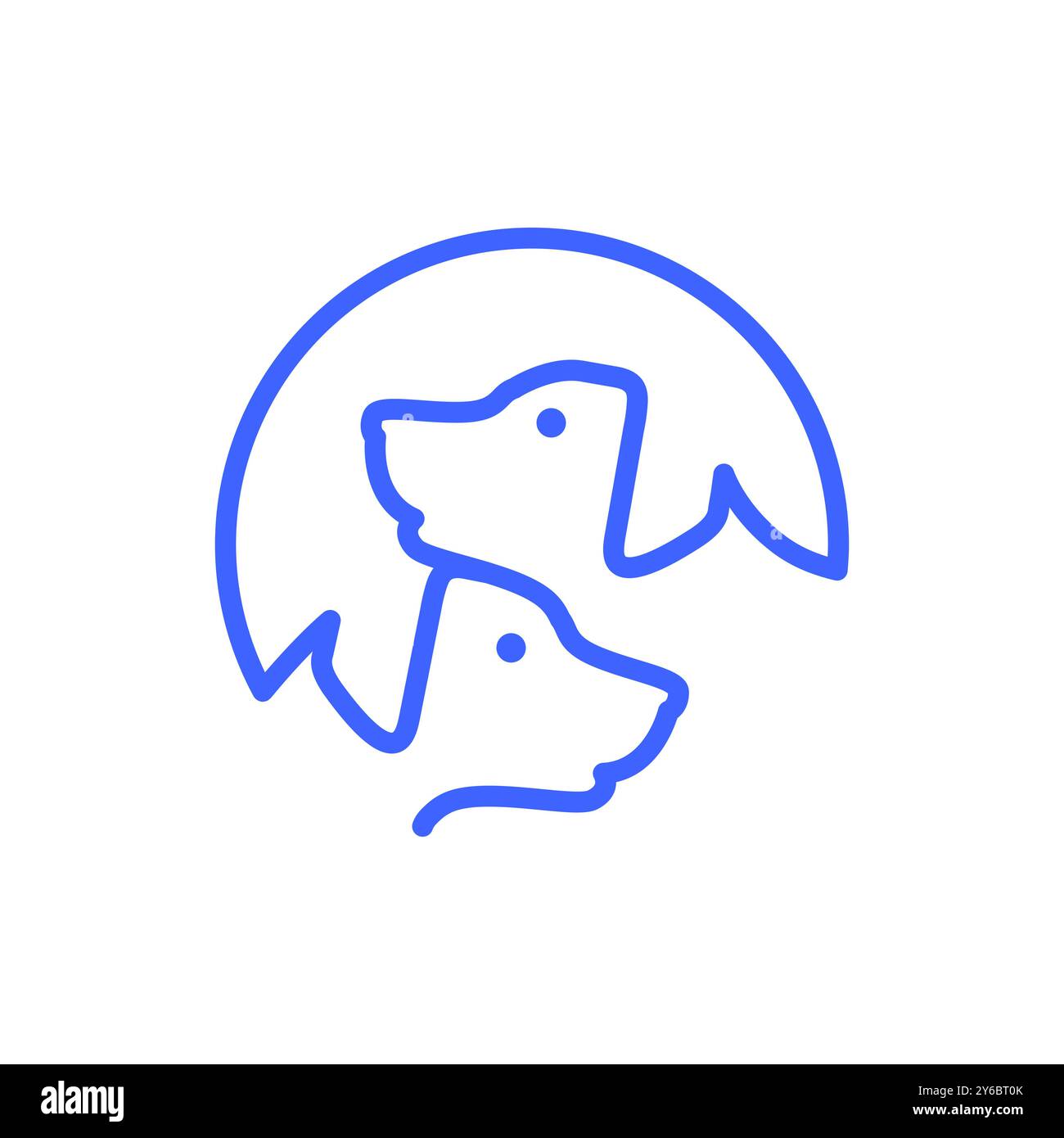 dog pets friend circle lines minimal modern simple mascot pet shop logo ...