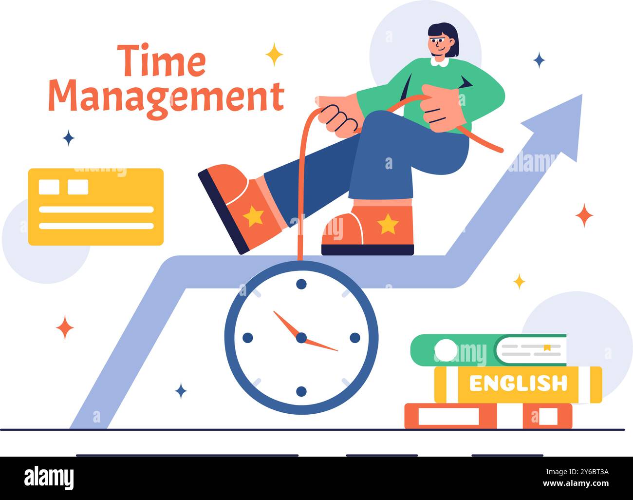 Vector Illustration of Time Management with Clock Settings, Task ...