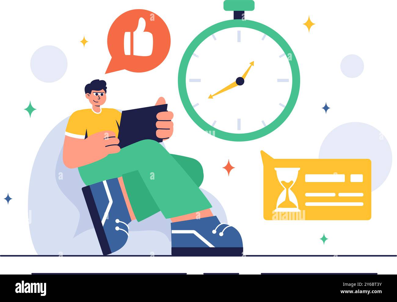 Vector Illustration of Time Management with Clock Settings, Task ...