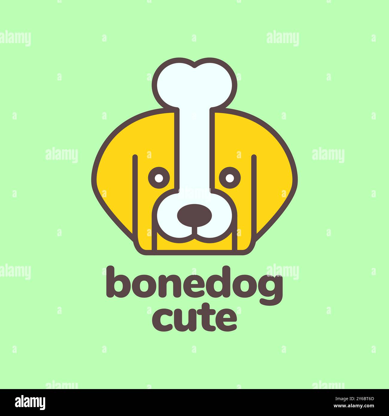puppy dog pets bones lover food taste colorful mascot cute cartoon logo ...