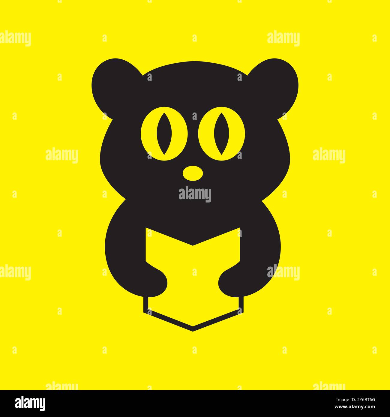 kitten cat pets reading book smart study mascot cute cartoon flat logo ...