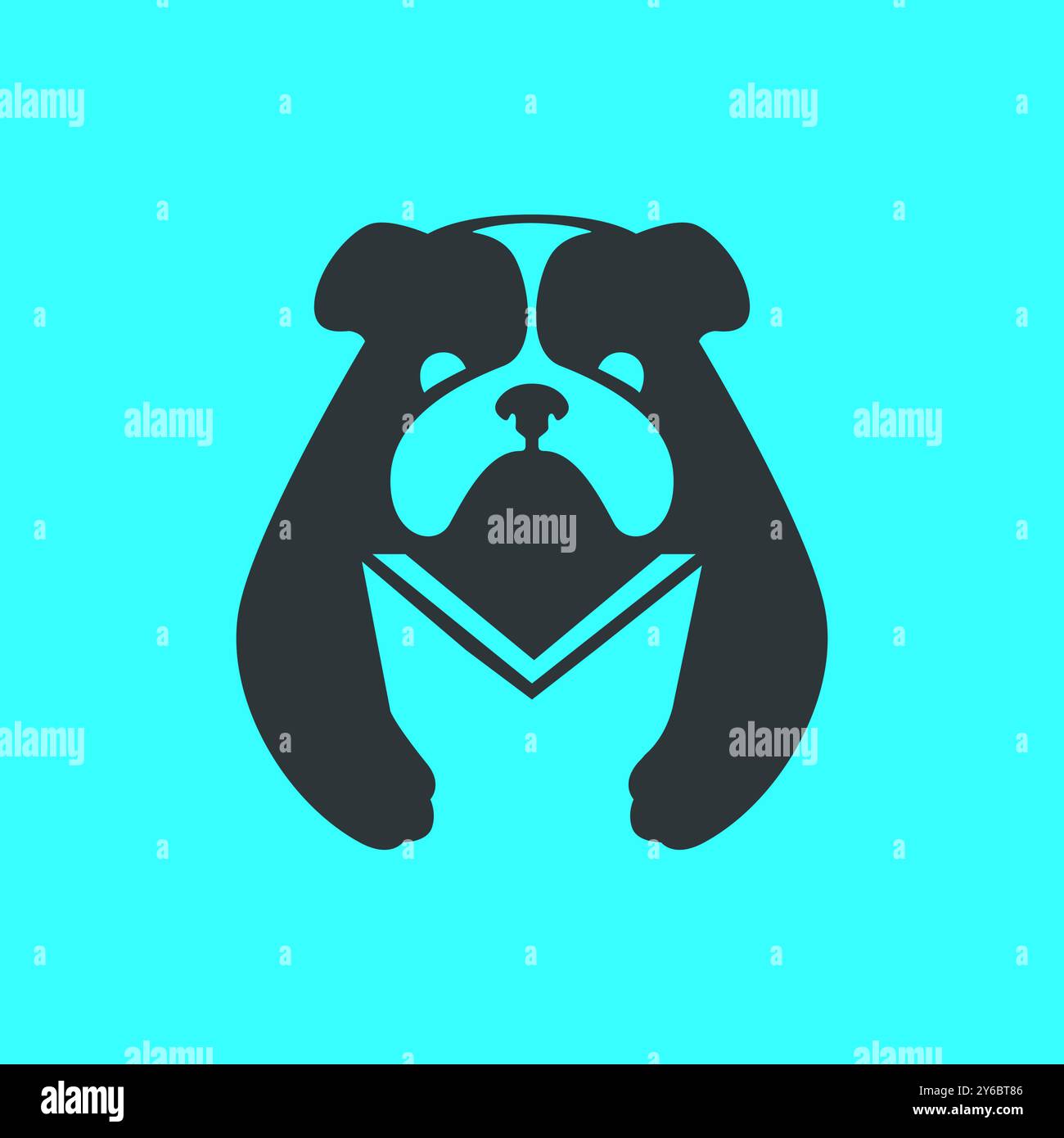 bulldog pets dog reading book study smart mascot cartoon flat modern ...