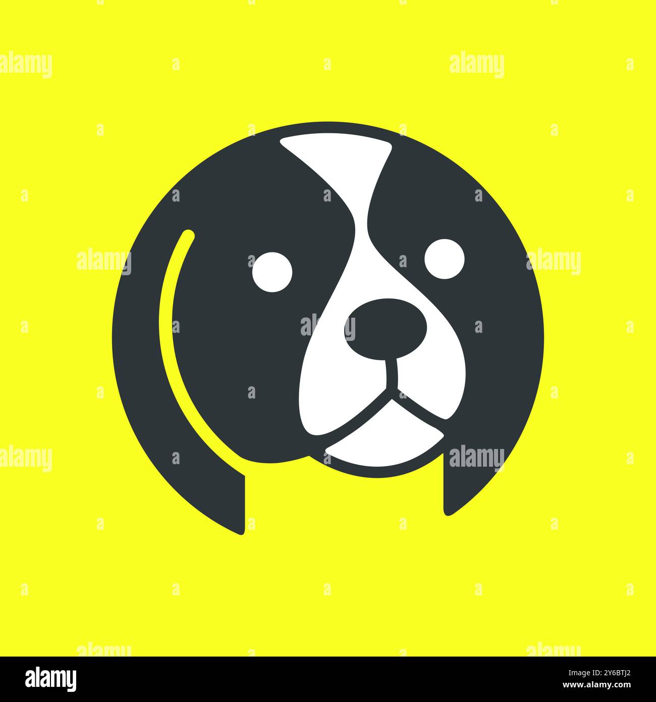 dog pets head circle geometric modern minimal simple mascot logo icon ...