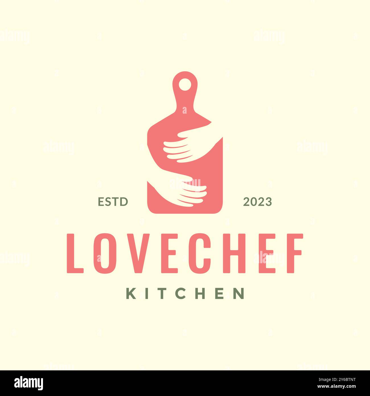 chef cooking hug cutting board kitchen love job hipster logo icon ...