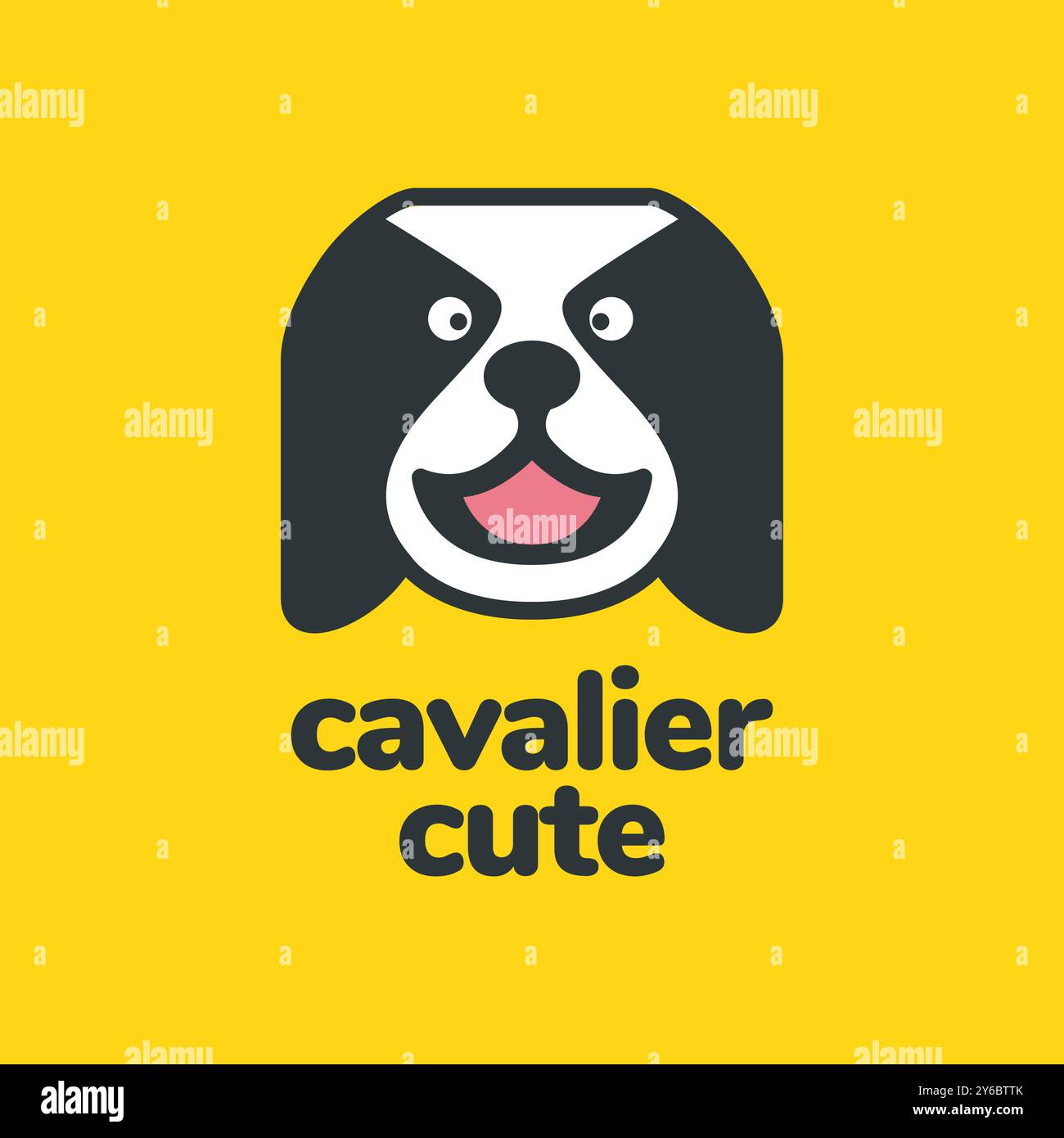 Cavalier King Charles Spaniel dog pets cute mascot cartoon colorful ...