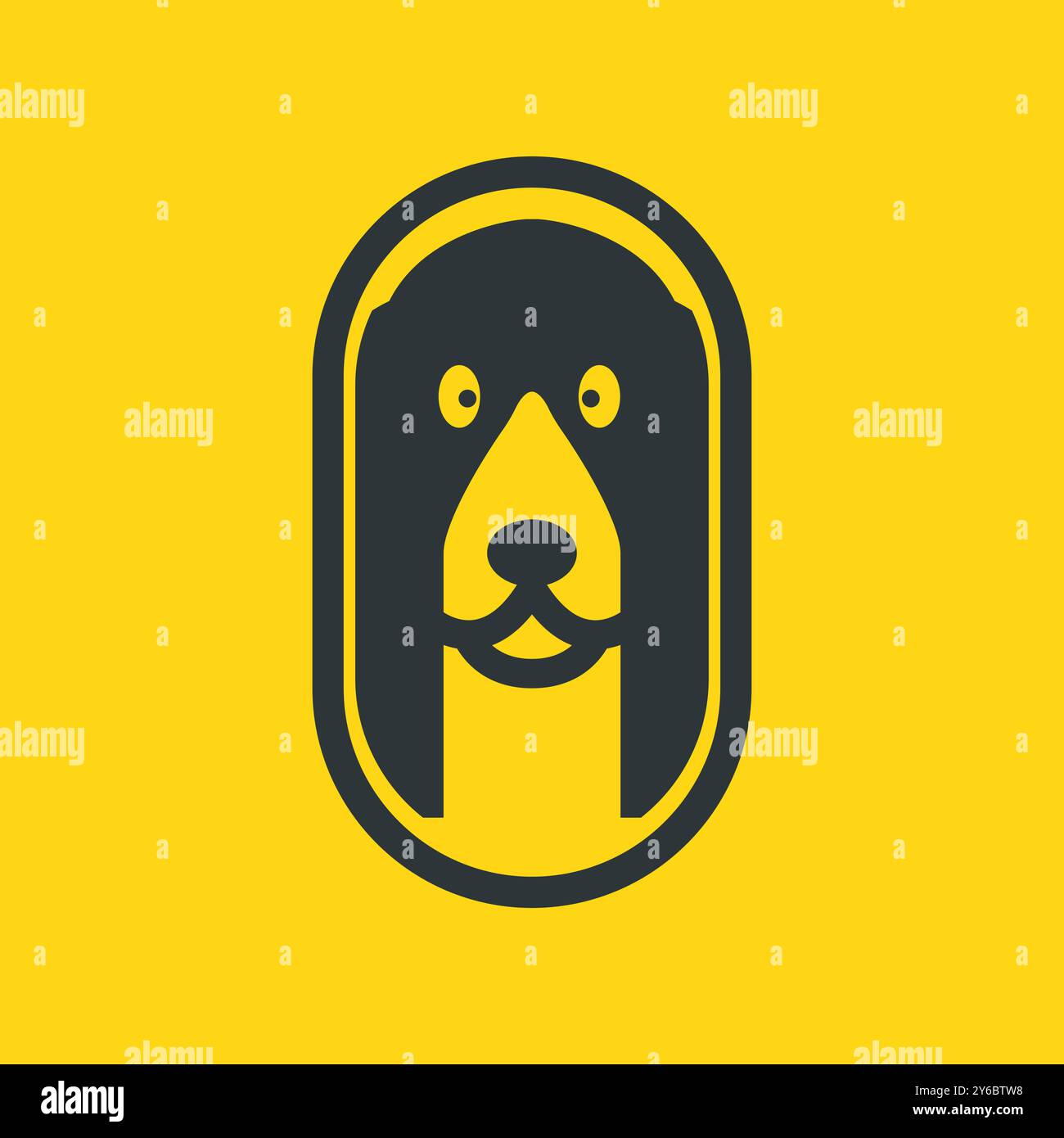 Cavalier King Charles Spaniel dog pets cute mascot cartoon geometric ...