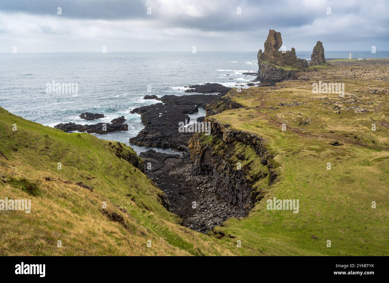 The Londrangar Basalt Cliffs (Hellnar) in Iceland on a Summer Day Stock ...