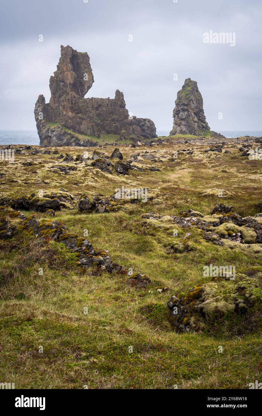 The Londrangar Basalt Cliffs (Hellnar) in Iceland on a Summer Day Stock ...
