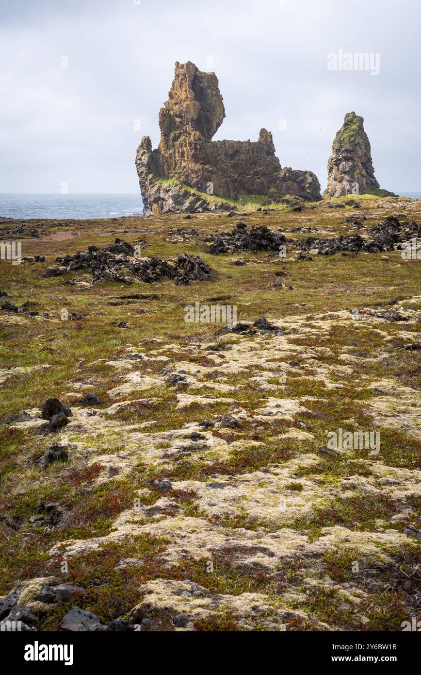 The Londrangar Basalt Cliffs (Hellnar) in Iceland on a Summer Day Stock ...