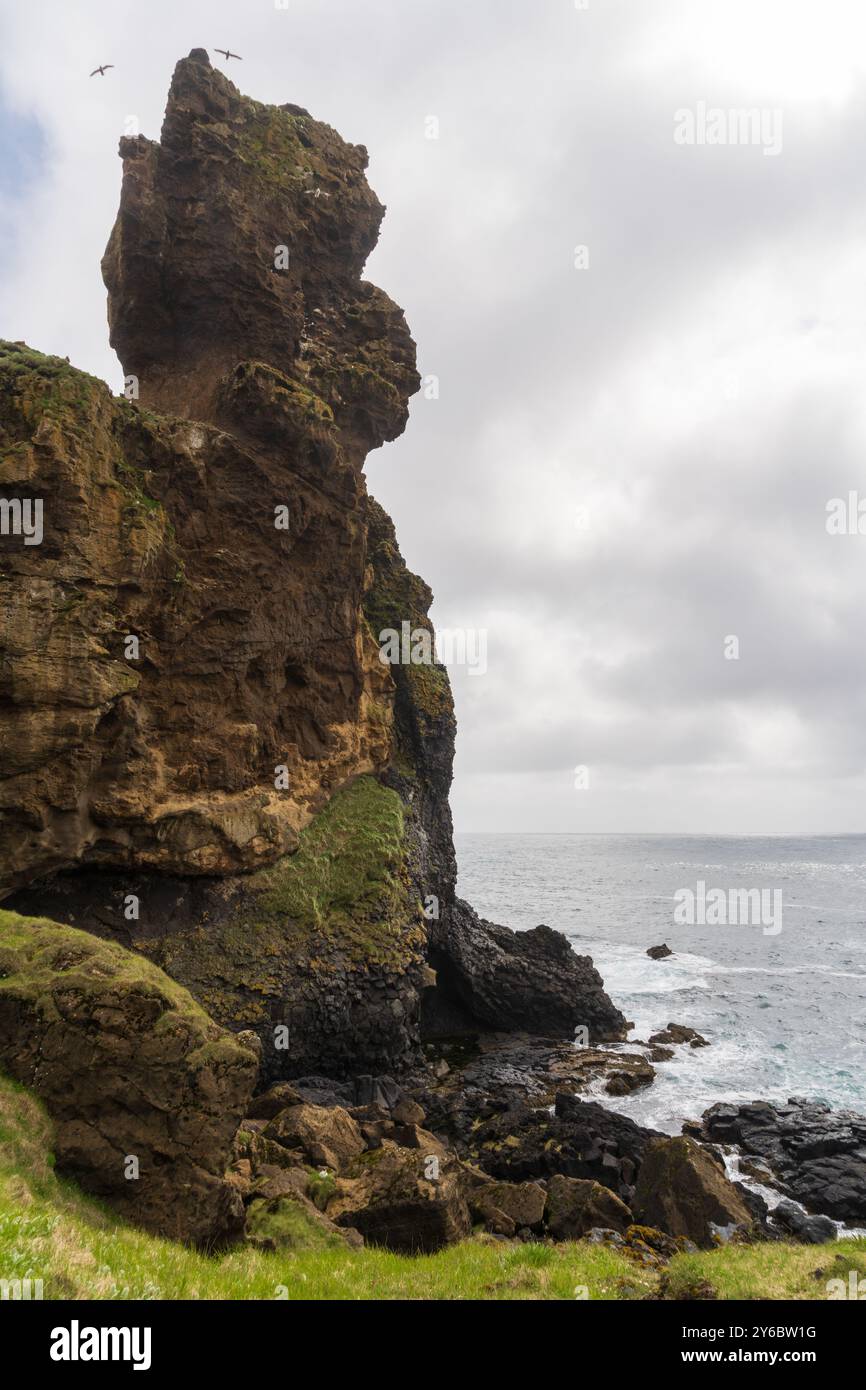 The Londrangar Basalt Cliffs (Hellnar) in Iceland on a Summer Day Stock ...