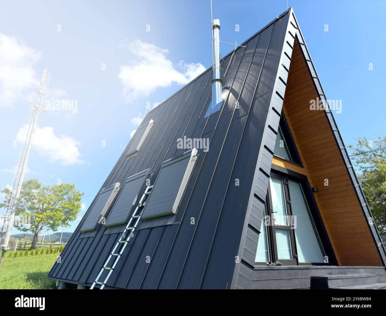 Professional service of skylights. Roof windows in a modern modular ...