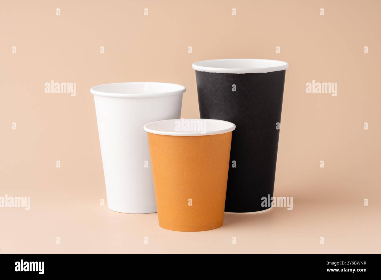 Paper cups stacked on a neutral background for a visually appealing ...