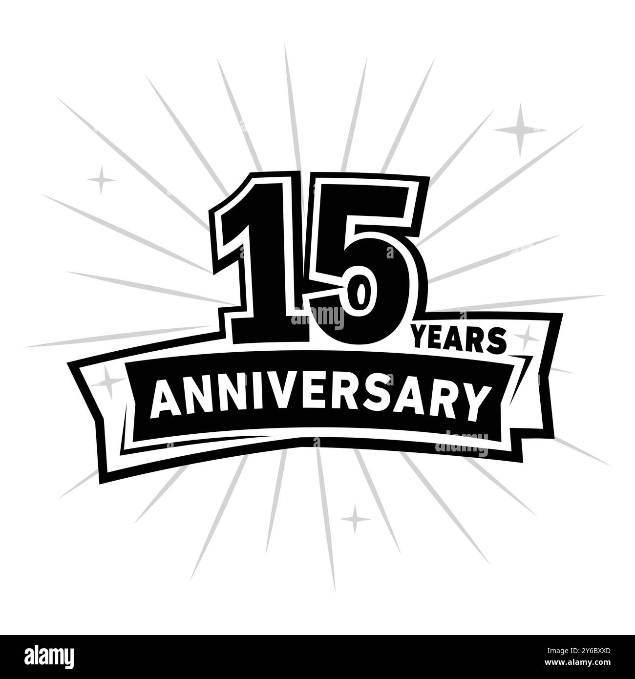 15 years anniversary celebration logo. 15th design template. Vector and illustration Stock ...