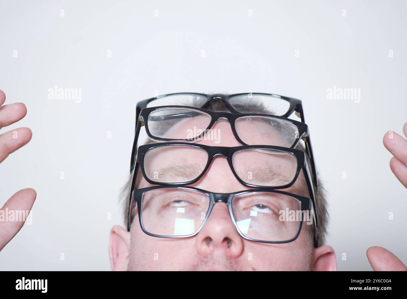 eye glasses with frame as visual aid for nearsightedness or ...