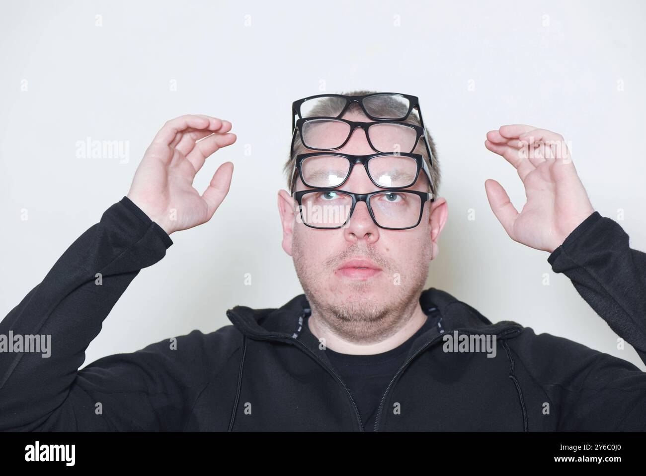 eye glasses with frame as visual aid for nearsightedness or ...